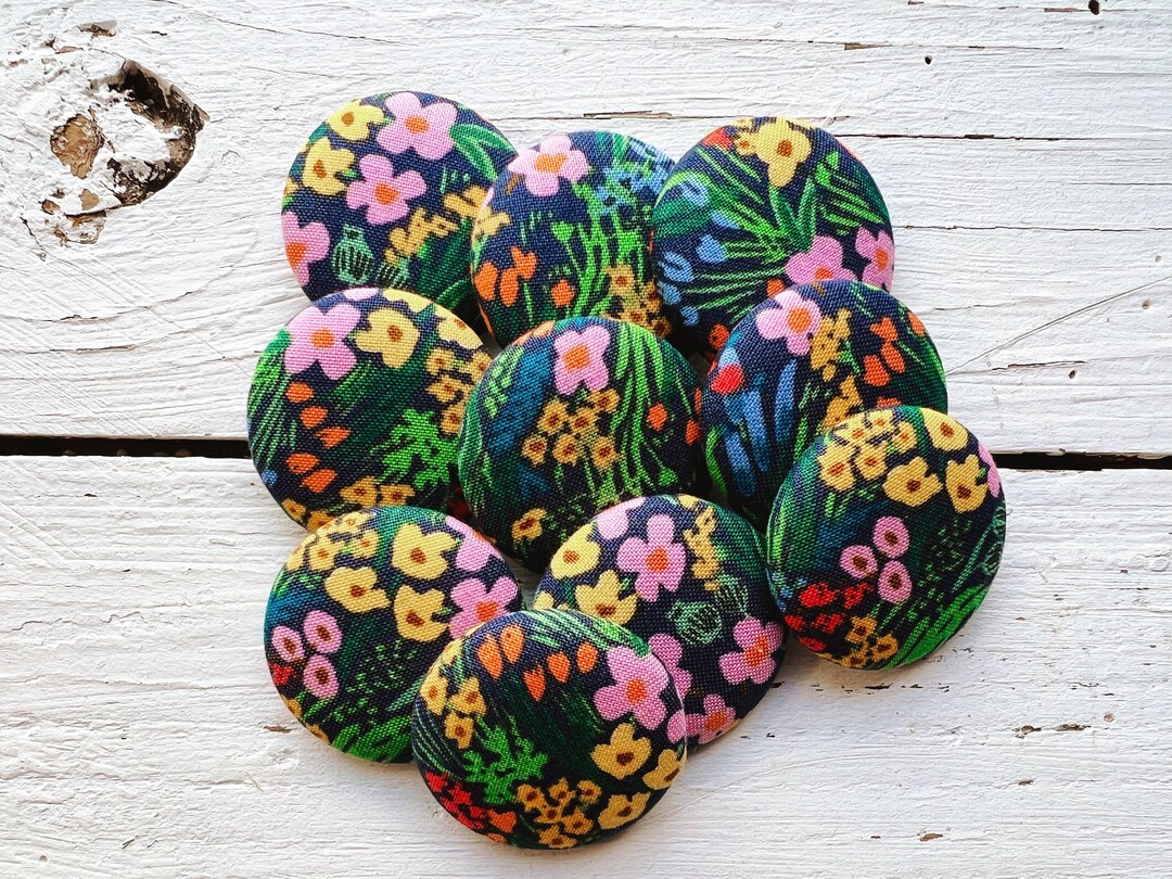 Blue Flower Buttons Boho Buttons Diy Scrapbooking Buttons - Etsy