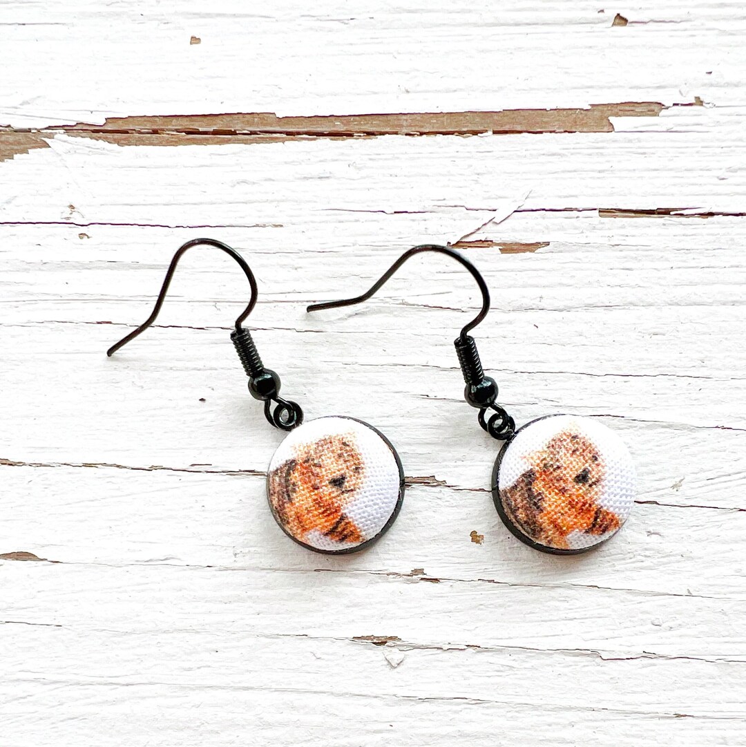 Bengal Tiger Fan Earrings: Watercolor Print - Lightweight Dangle - Etsy