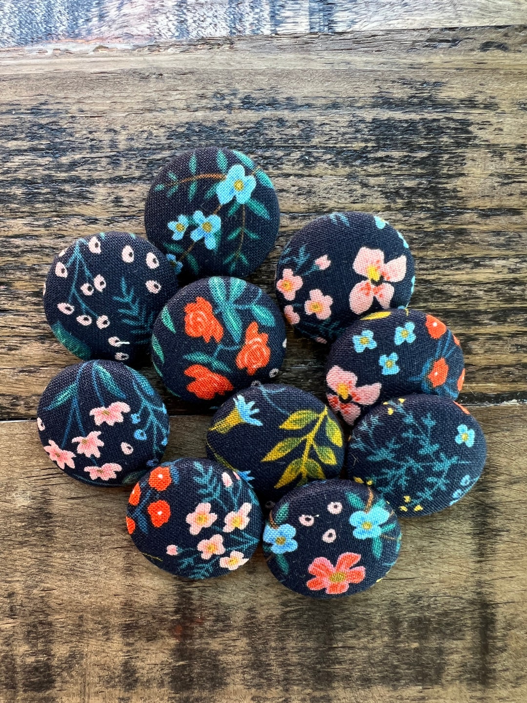 Mixed Blue Flower Button Lots, Decorative Sewing Buttons, Large Craft ...