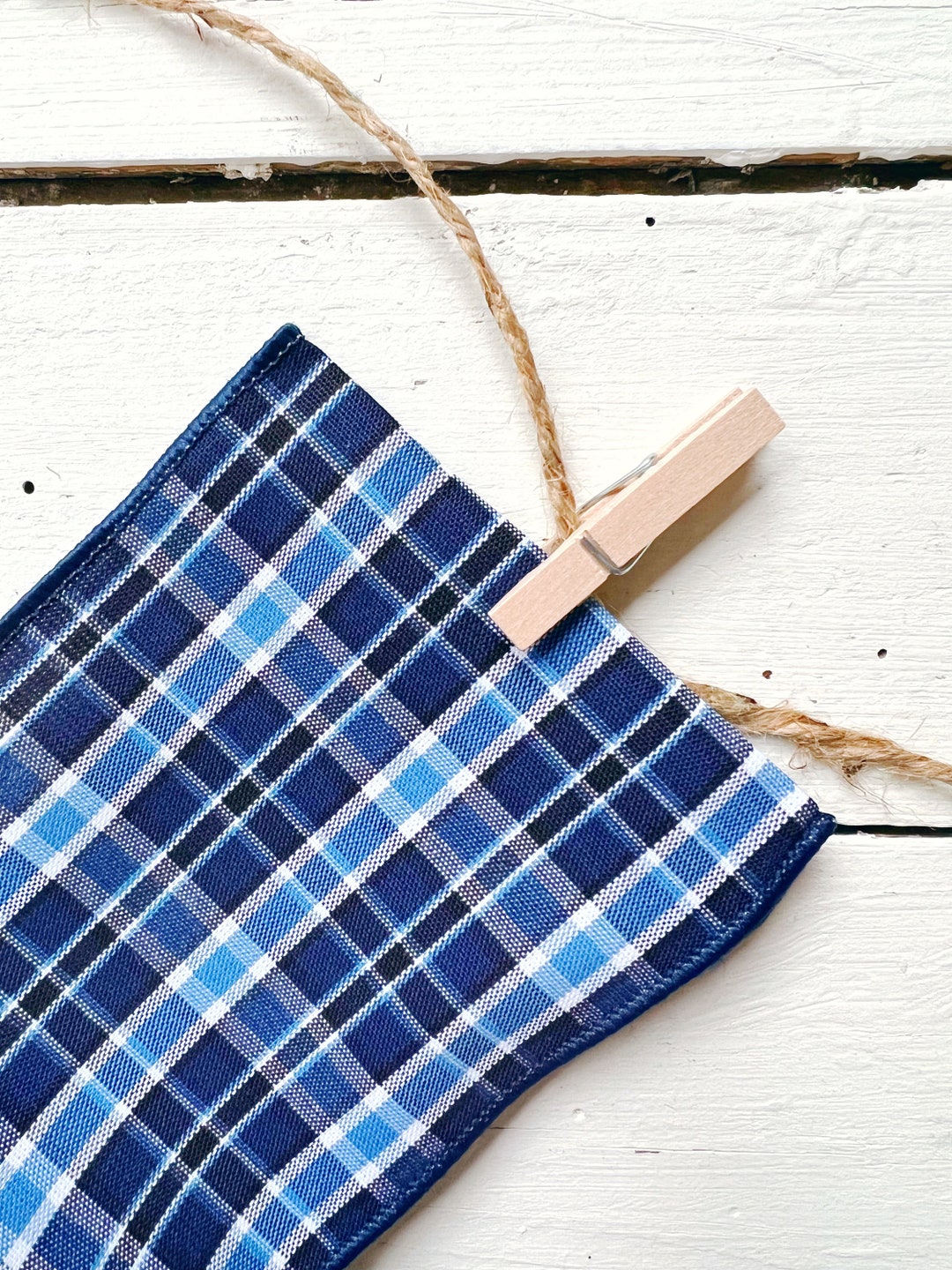 Luxury Blue Plaid Wired Ribbon for Christmas Wreaths and Designer Decor ...