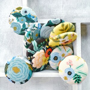 Blue Flower Mixed Boho Button Lots, Button Sewing Notions, Round Metal ...