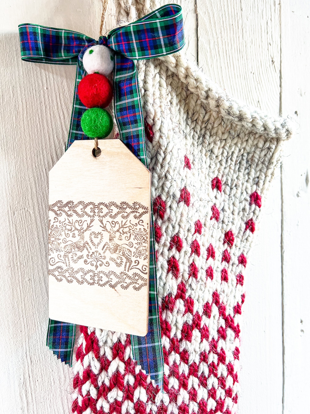 Christmas Stocking, Personalized Hand Knit Stocking, Heirloom Christmas ...