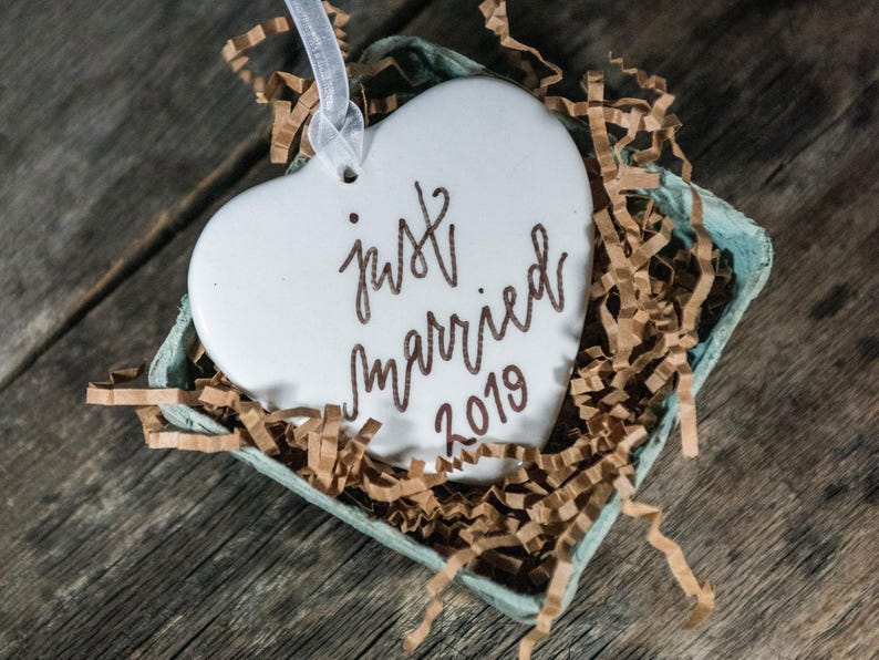 Personalized Just Married Ornament 2026 - Custom Wedding Keepsake Gift ...