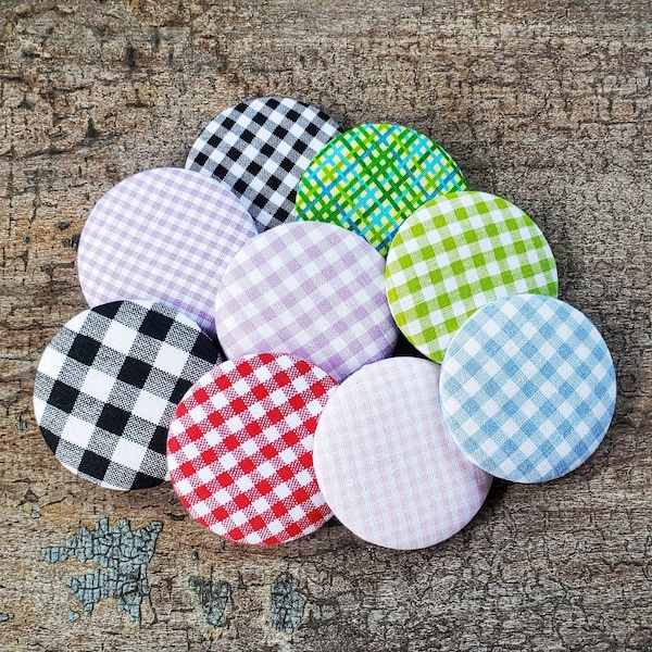 Plaid Buttons - Etsy