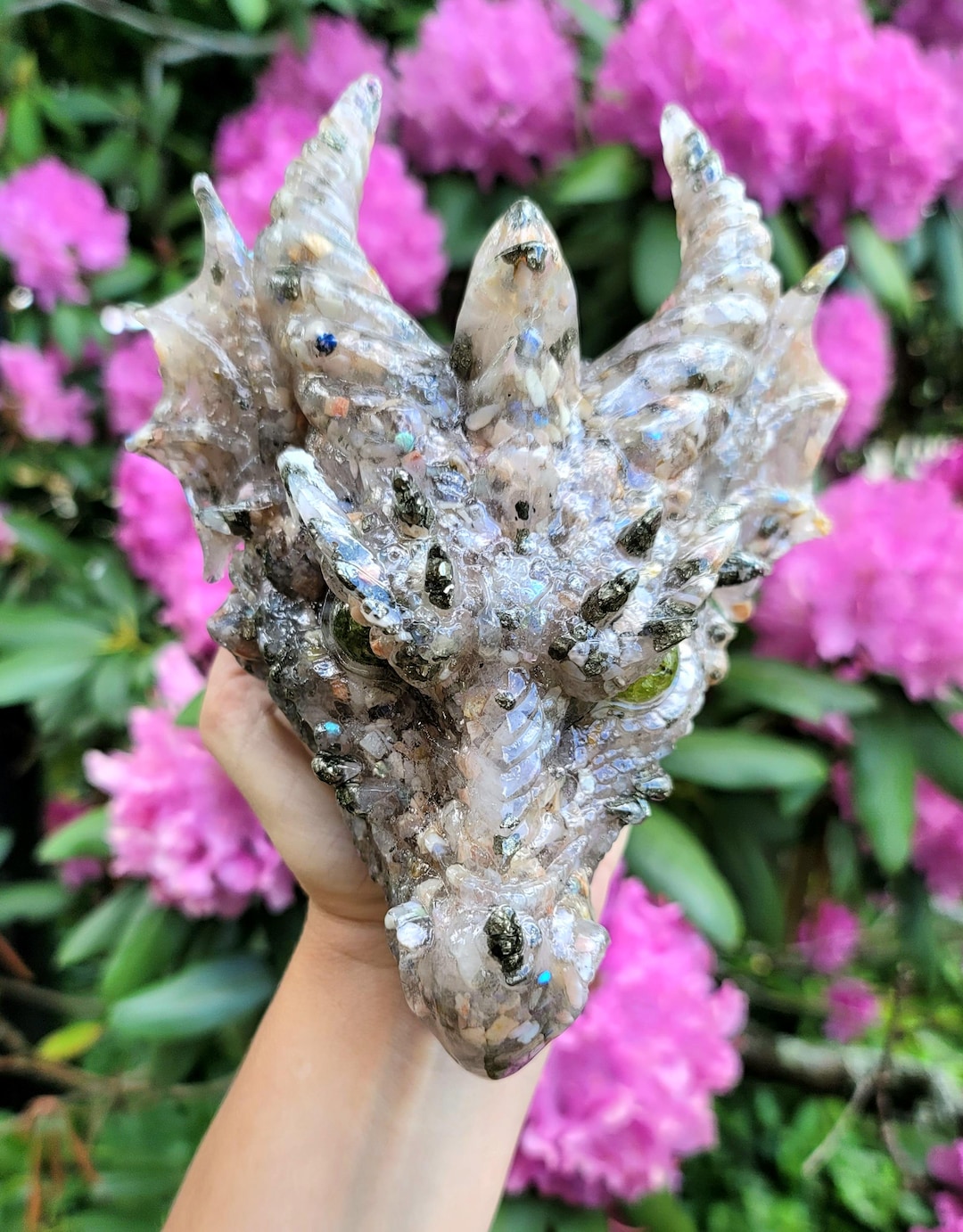Pink Crystal Organite Dragon, Orgone Energy, Opal,rose Quartz ...