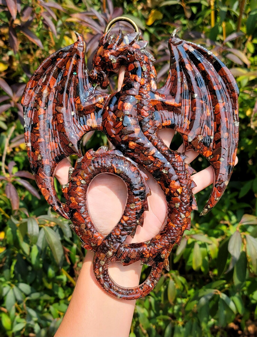 Crystal Dragon, Wall Art,large, Red Tigers Eye, Red and Black Gift for ...