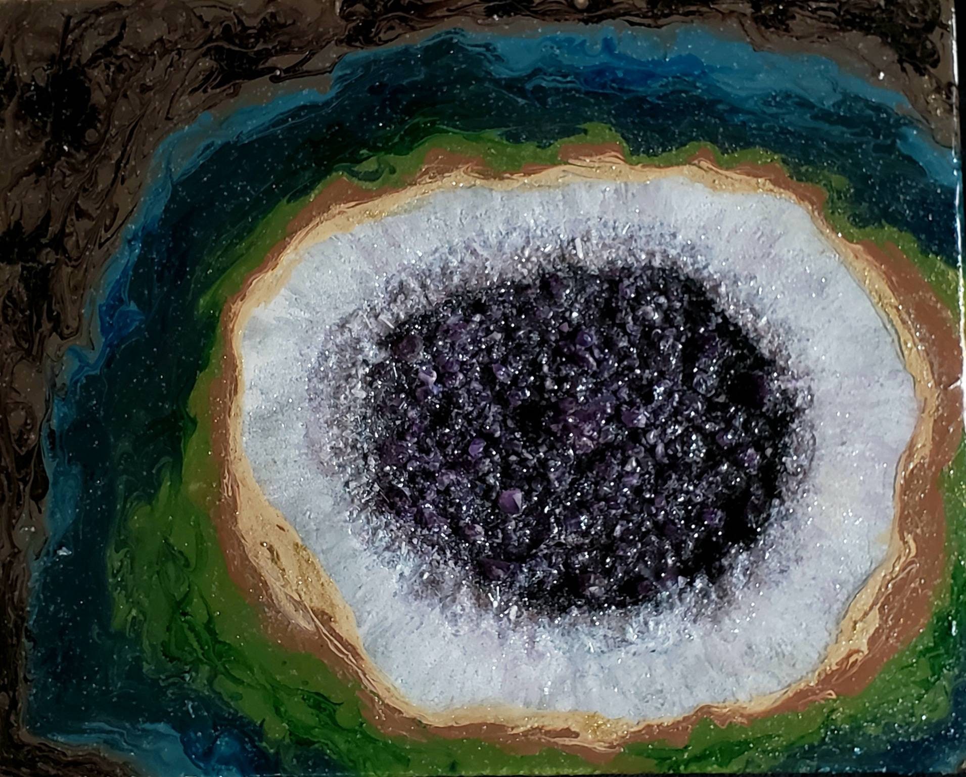 Geode Amethyst 3d Sculpture on Canvas Real Amethyst. - Etsy UK
