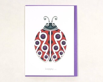 LADYBUG: Unique Blank Greeting Card - Etsy