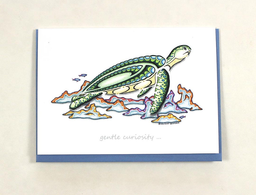 Sea Turtle Greeting Card - Etsy