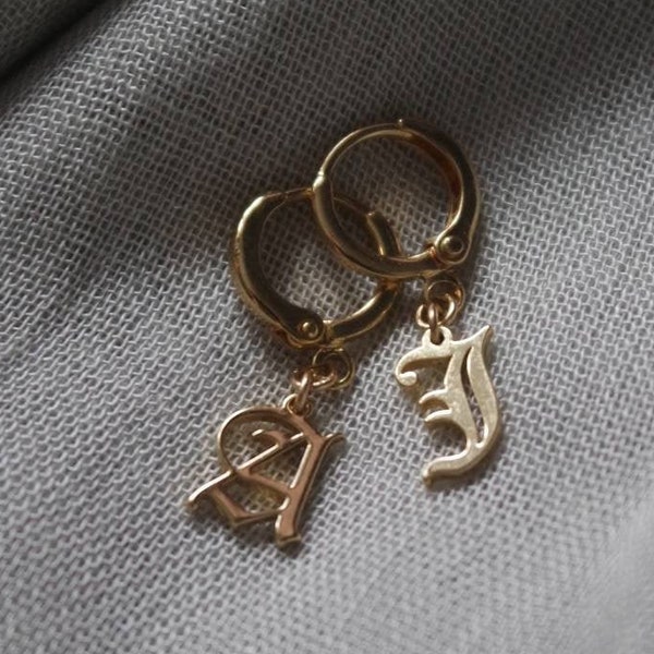 Initial Earrings - Etsy