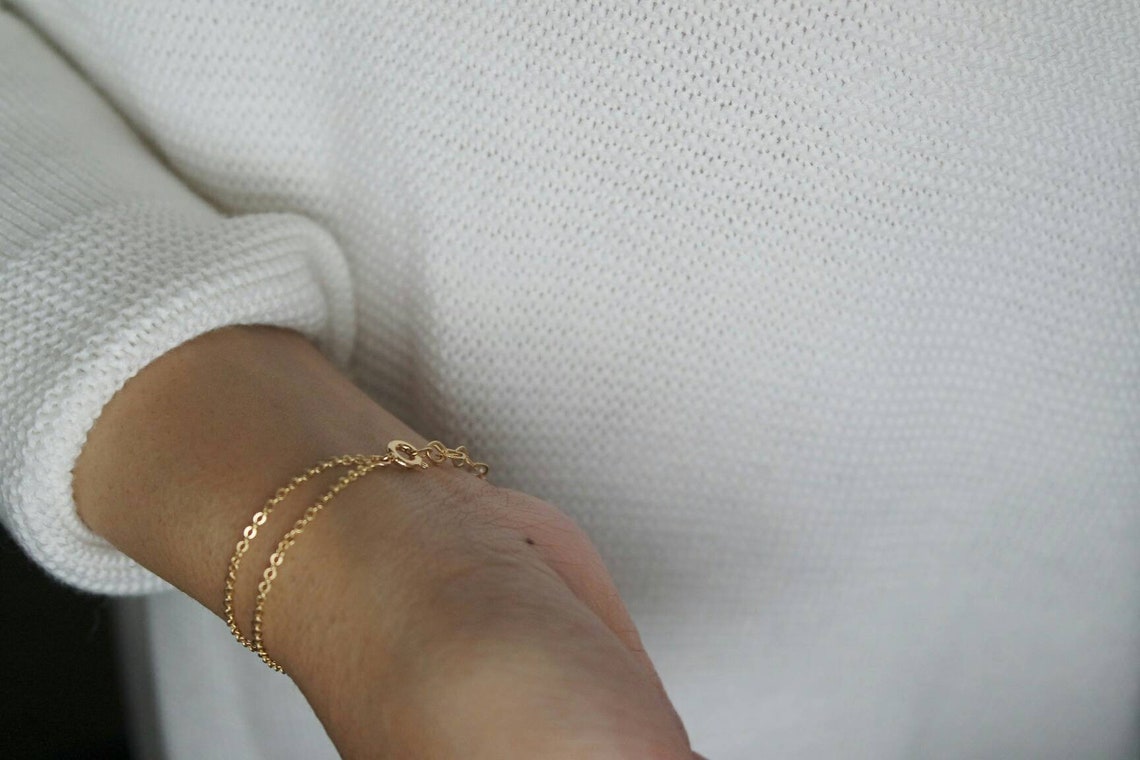 Double Layer Bracelet Dainty Gold Bracelet Layering Jewelry - Etsy UK