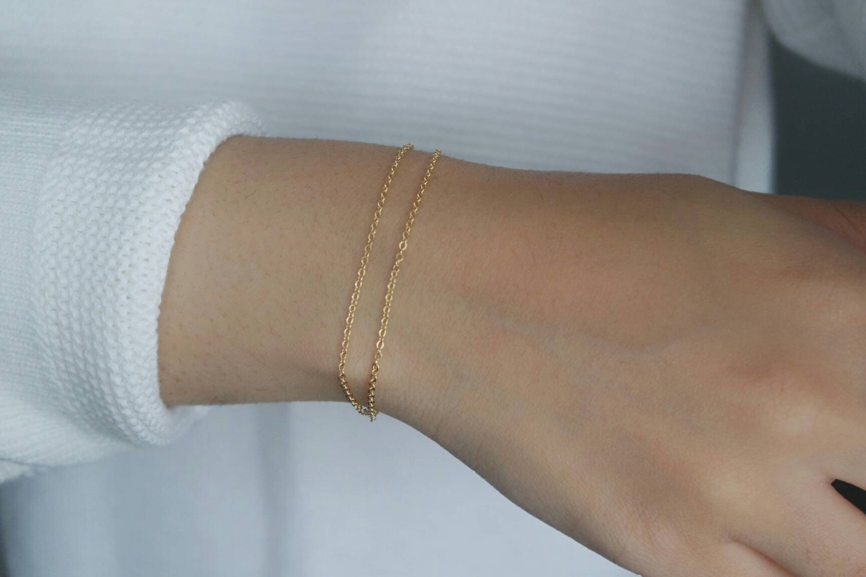 Double Layer Bracelet Dainty Gold Bracelet Layering Jewelry - Etsy UK