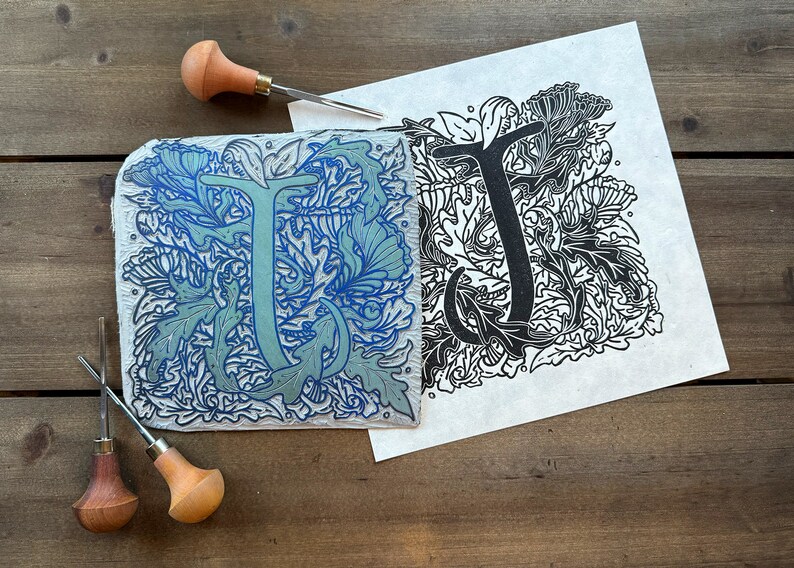 Illustrated Letter – J | Handmade, Original Linocut Wall Print ...