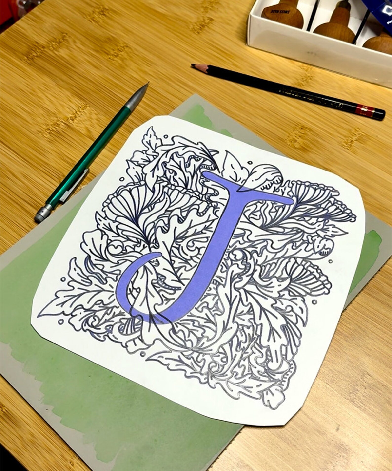 Illustrated Letter – J | Handmade, Original Linocut Wall Print ...
