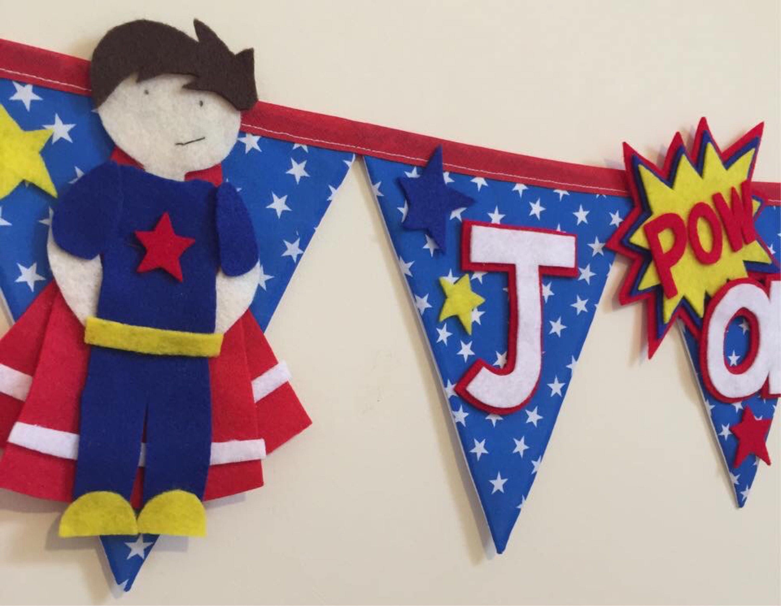 Superhero Fabric Bunting Superhero Banner Superhero - Etsy UK