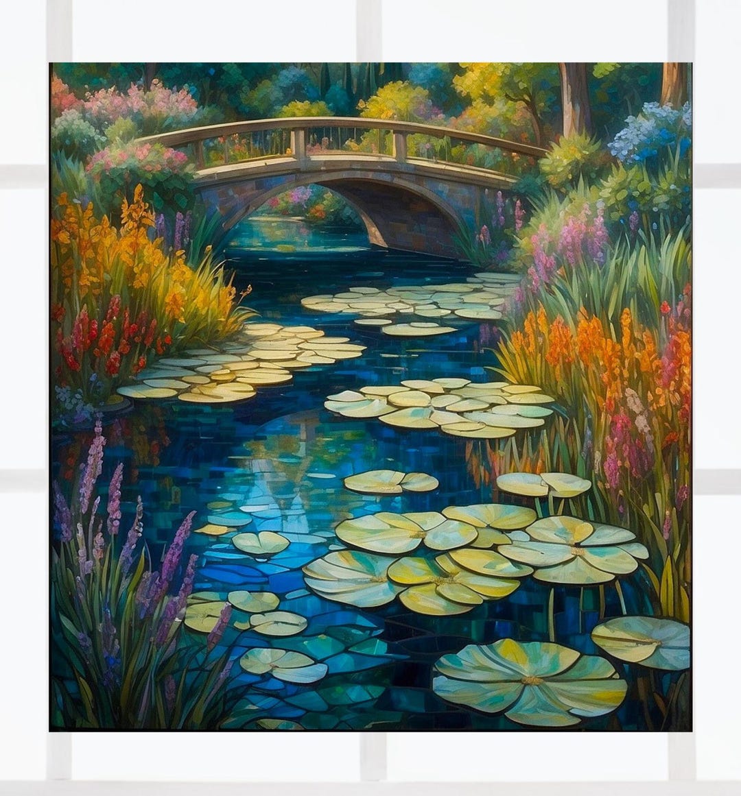 Lily Pads & Bridge WINDOW CLING - Etsy