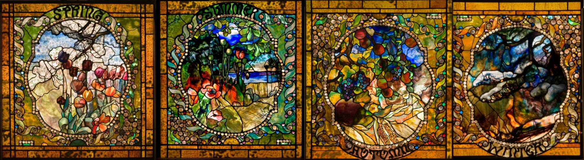 Tiffany 4 Seasons WINDOW CLING Stained Glass Color Spring | Etsy