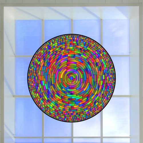 Star Jewel Mandala WINDOW CLING Stained Glass Color Red - Etsy