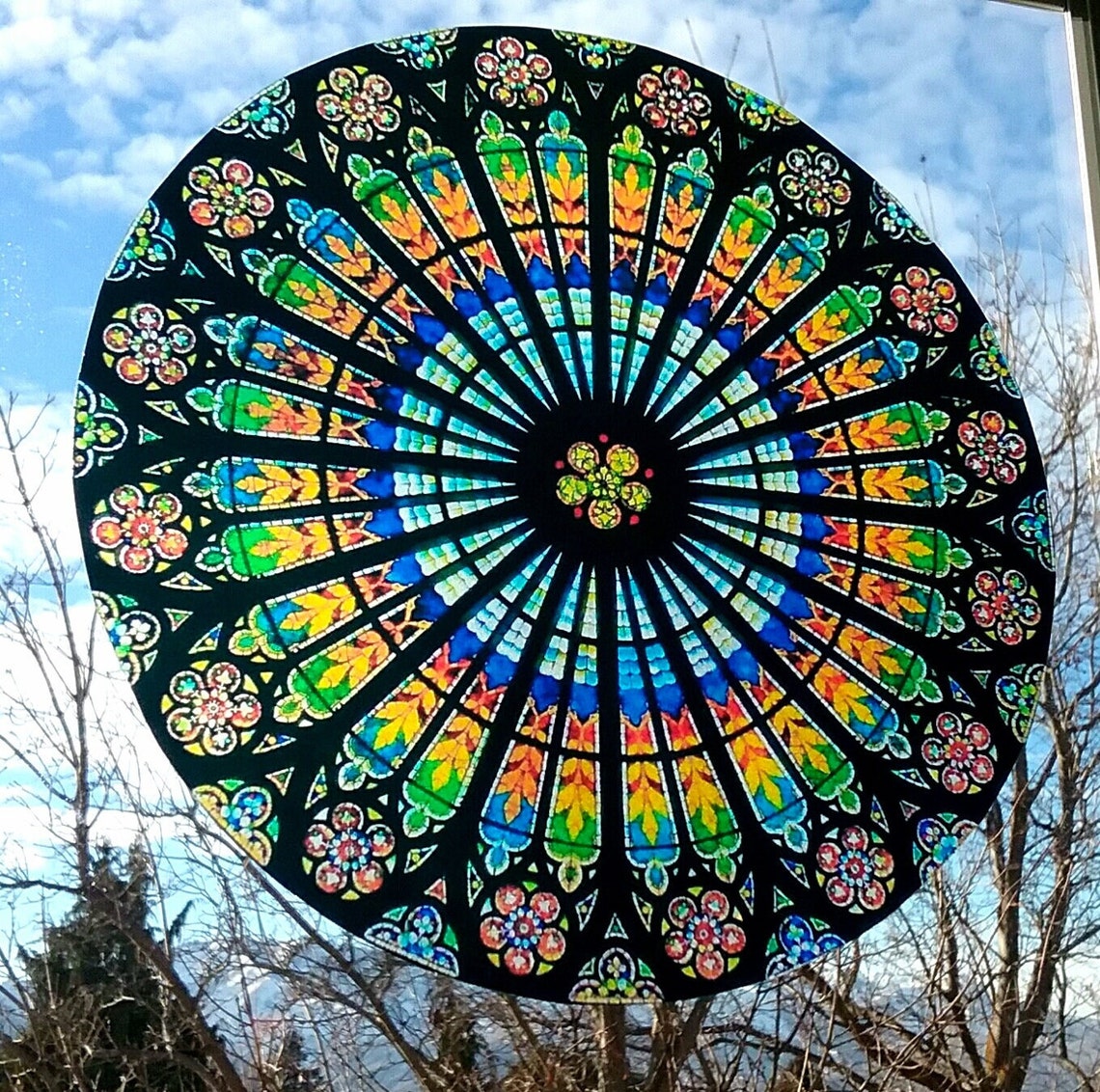 Rose Window, WINDOW CLING Glossy, Translucent, Strasbourg Cathedral - Etsy
