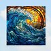 Ocean Wave Window Cling ~ Faux Stained Glass ~ Size 8" Two Designs ...