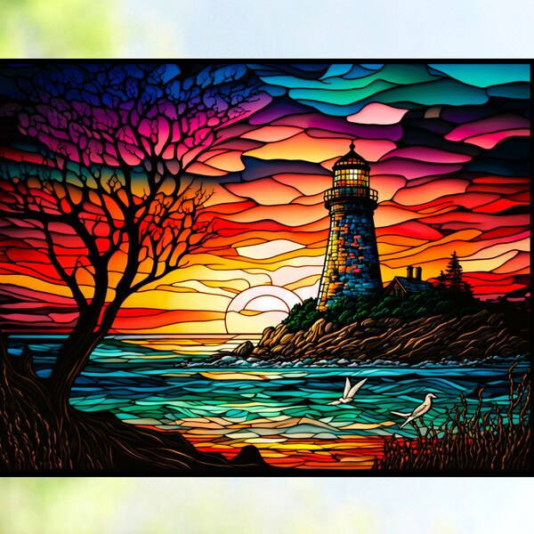 Lighthouse Window Cling - Etsy