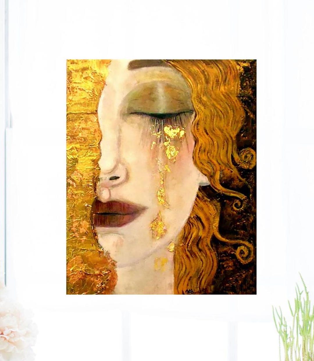 Golden Tears Window Cling ~ Freya's Tears by Klimpt ~ Sun-catcher Size ...