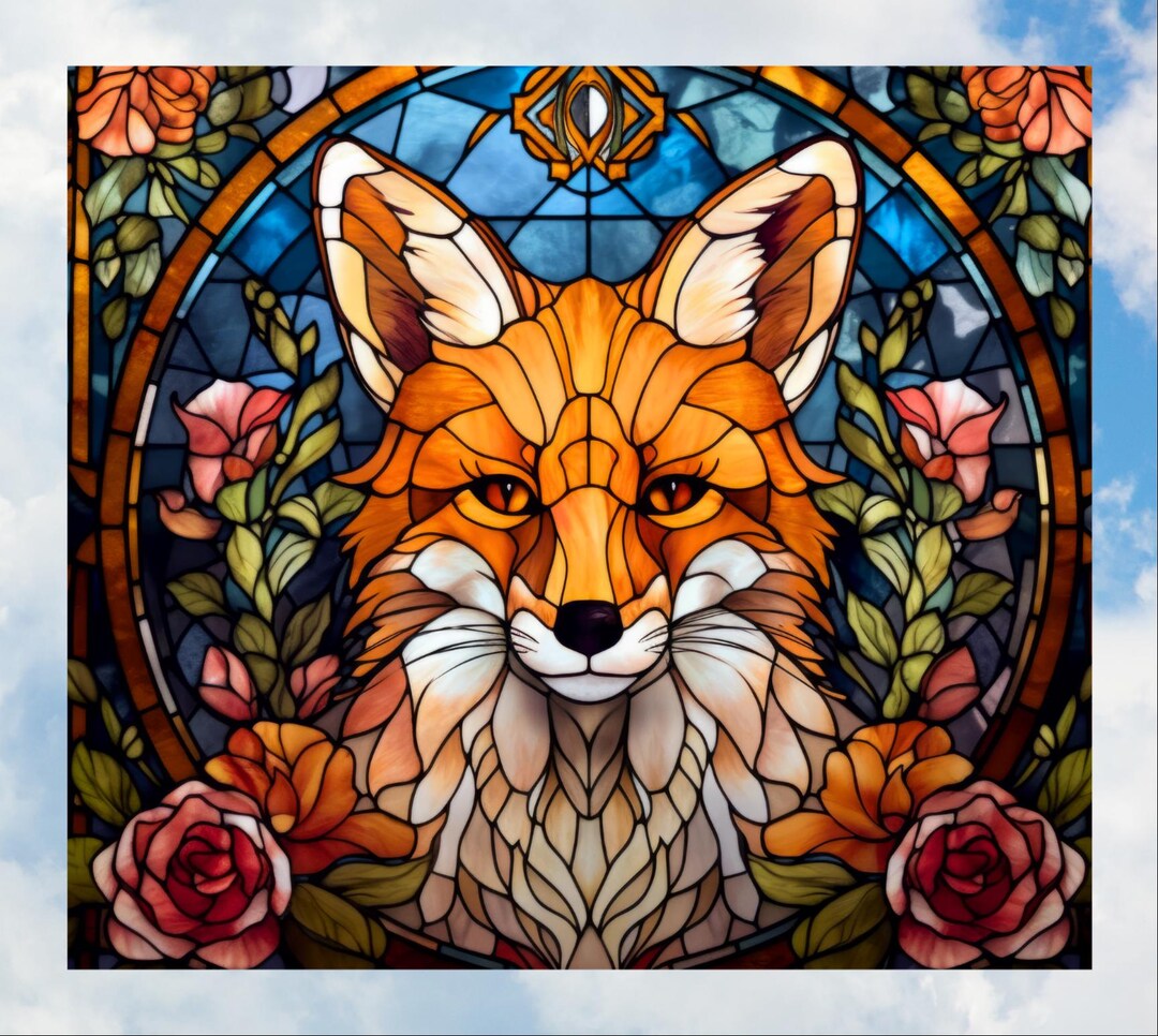 Fox Faux Stained-glass WINDOW CLING Glossy, Translucent - Etsy