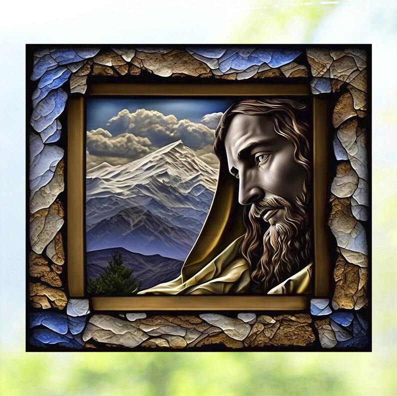 Jesus WINDOW CLING Faux Stained Glass Religious - Etsy
