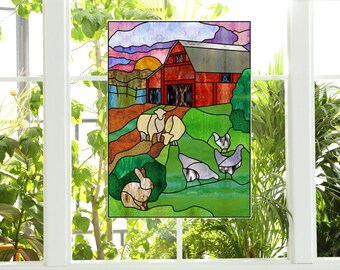 Window Cling Farm - Etsy