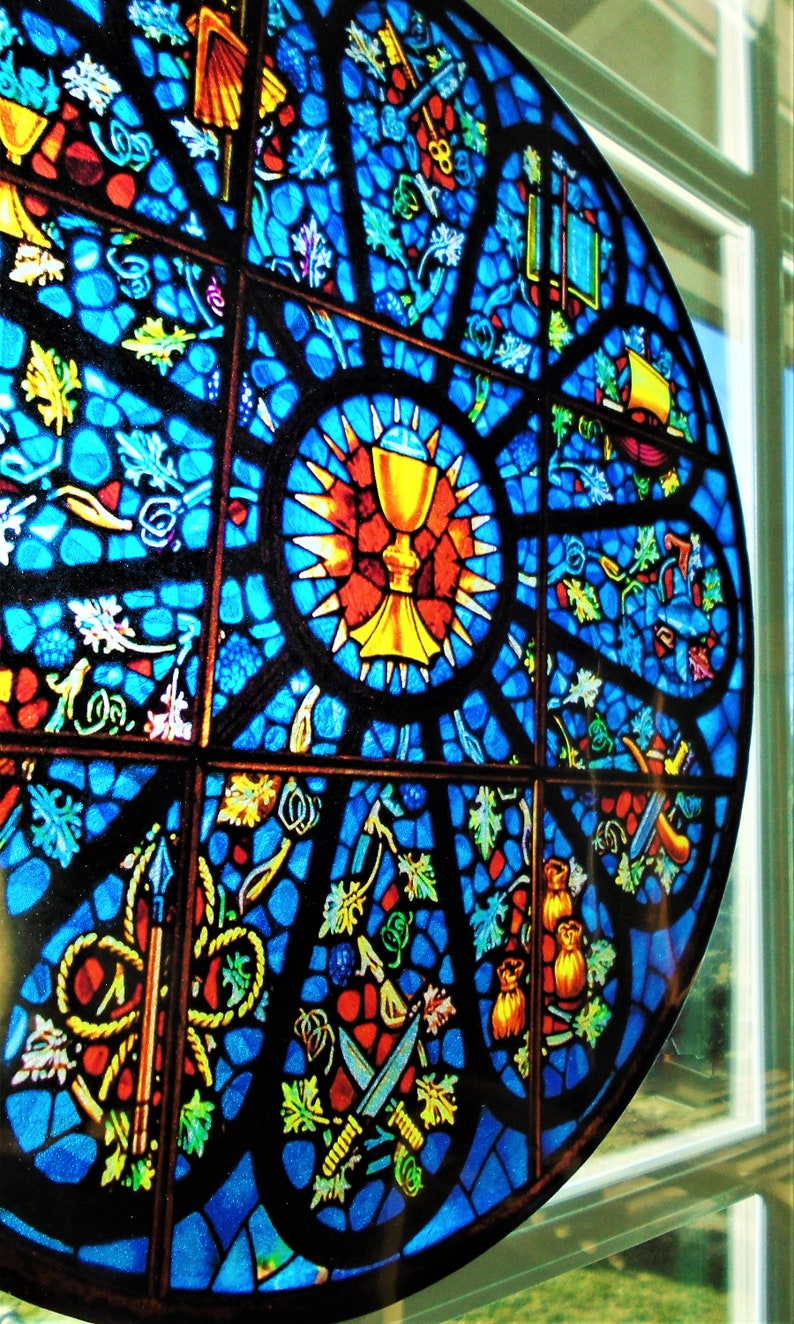Communion Faux Stained-glass WINDOW CLING - Etsy