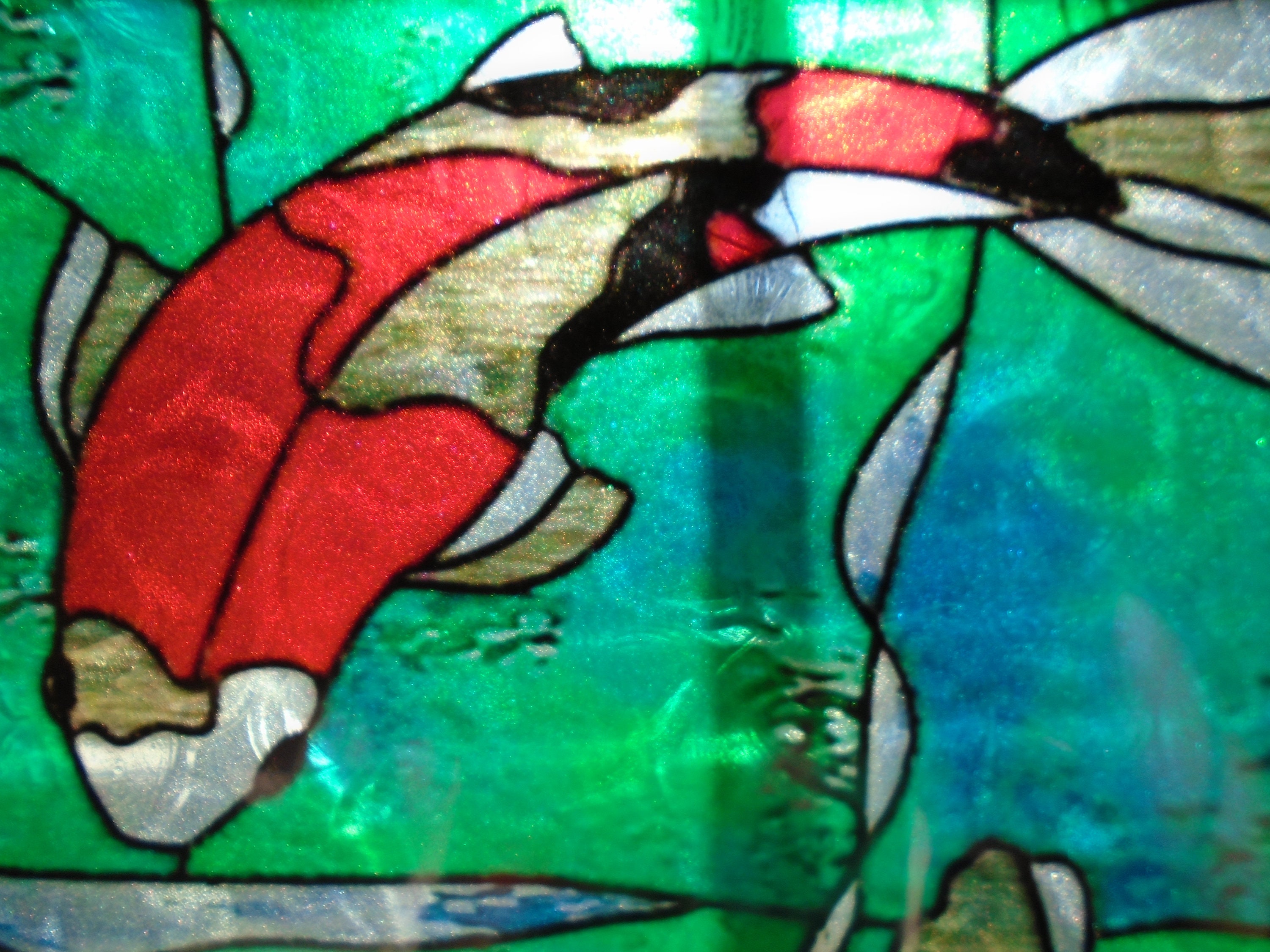 KOI Faux Stained Glass Koi Fish WINDOW CLING Suncatcher | Etsy