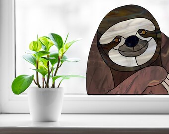 Stained Glass Sloth - Etsy