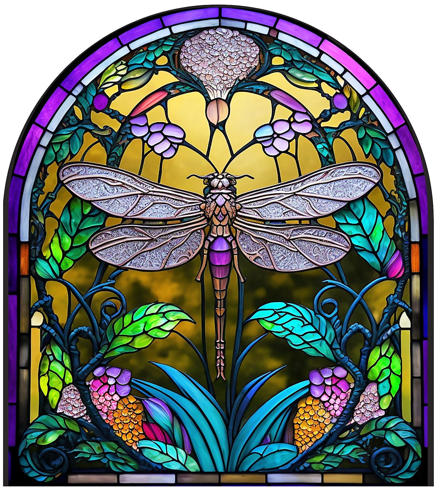 Stained Glass Dragonfly Pattern