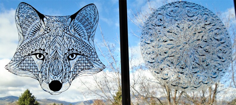 Fox WINDOW CLING Fox Face Window Art Suncatcher Size - Etsy