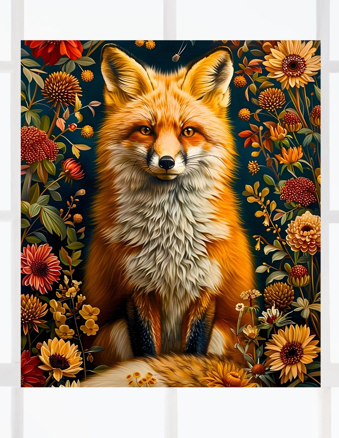 Red Fox WINDOW CLING Glossy, Translucent - Etsy
