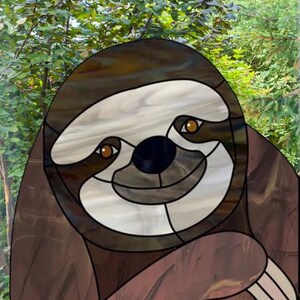 Peeking Sloth Faux Stained-glass WINDOW CLING Glossy, Translucent - Etsy