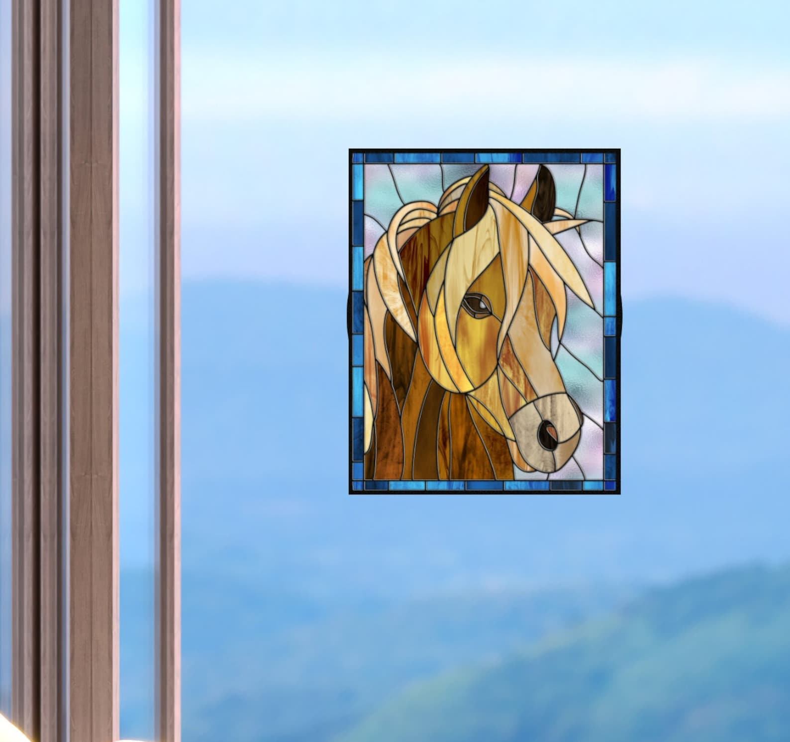Horse WINDOW CLING Faux Stained Glass Suncatcher Size - Etsy