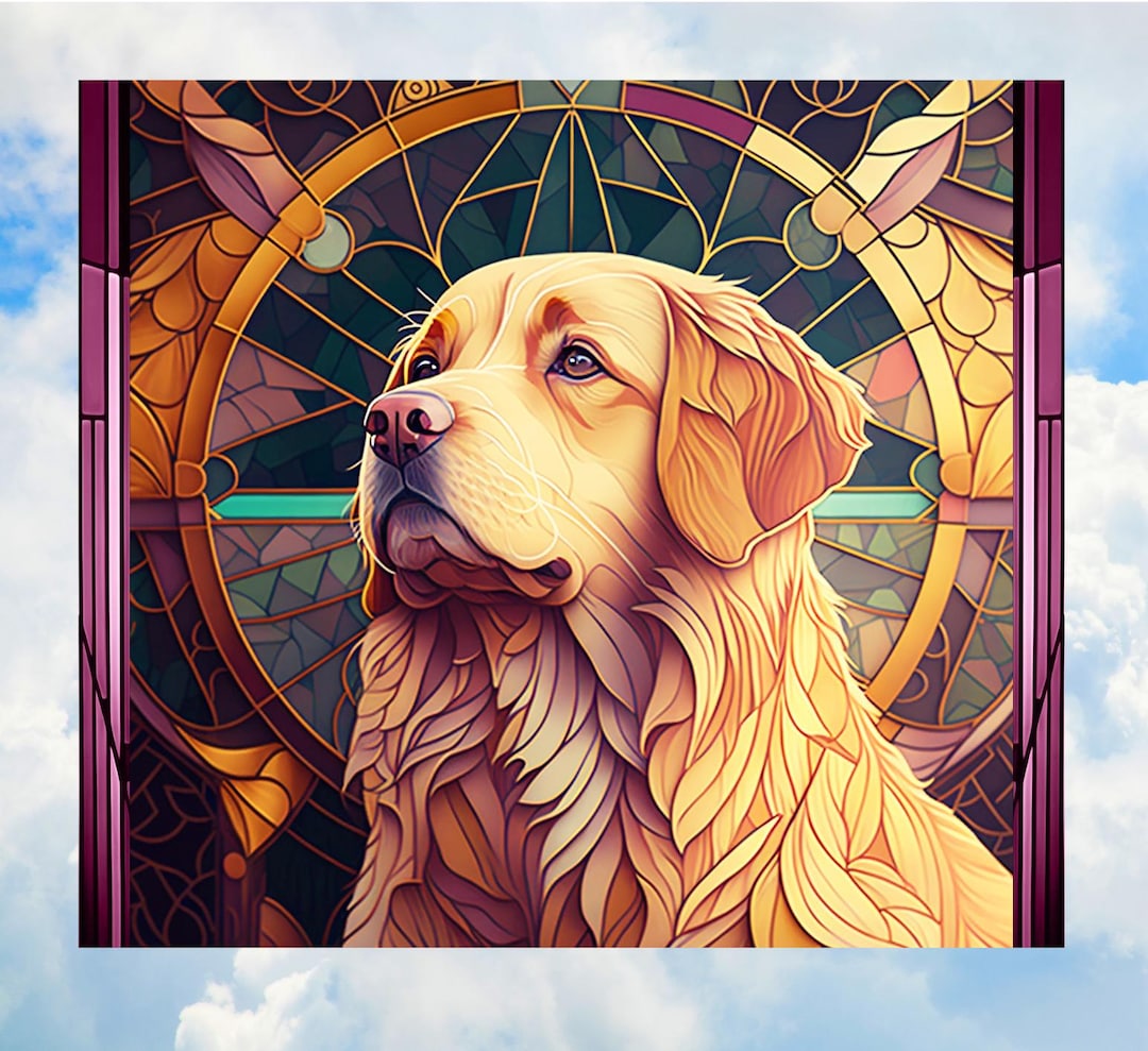 Golden Retriever Faux Stained-glass Window Cling ~ Dog ~ Sun-catcher ...