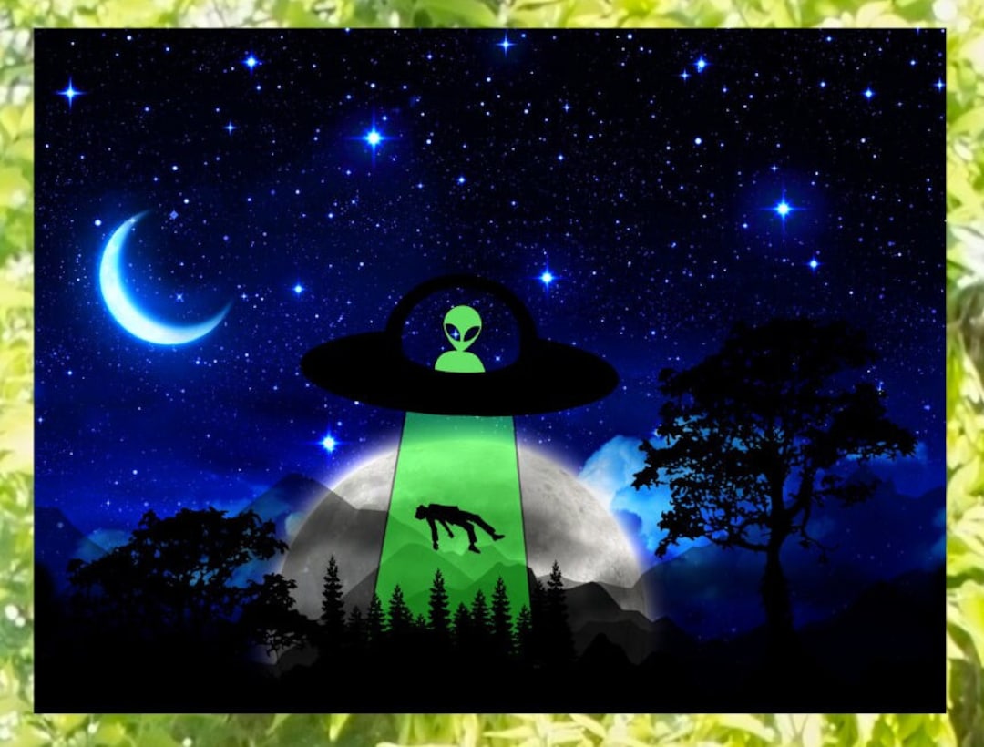 Alien WINDOW CLING UFO Spaceship Window Art Size - Etsy