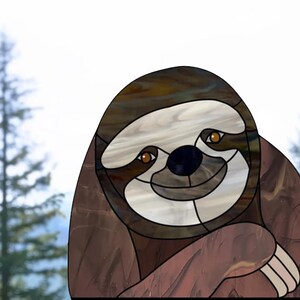 Peeking Sloth Faux Stained-glass WINDOW CLING Glossy, Translucent - Etsy