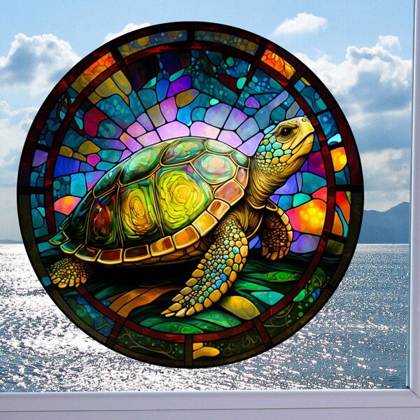 Stained Glass Turtle Cling - Etsy