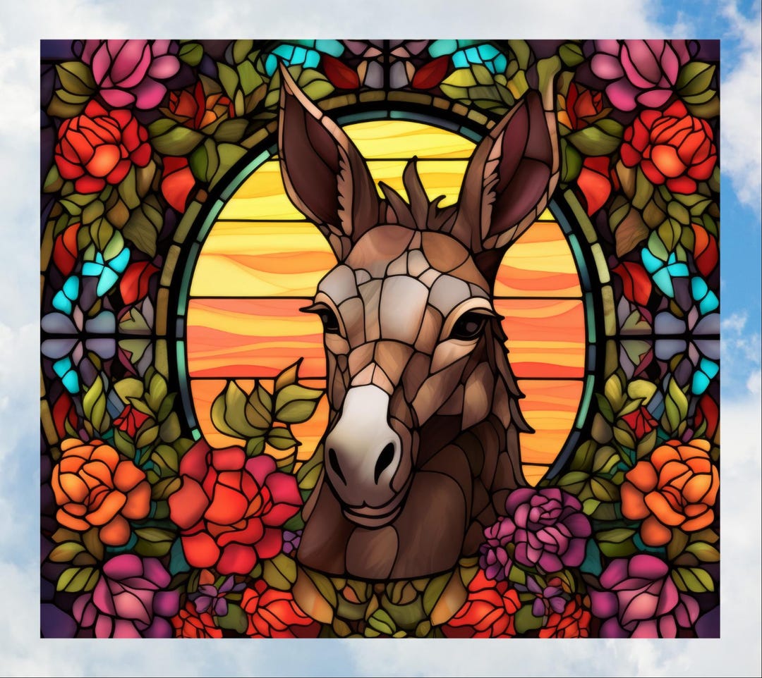 Donkey Faux Stained-glass WINDOW CLING Glass-like Suncatcher - Etsy