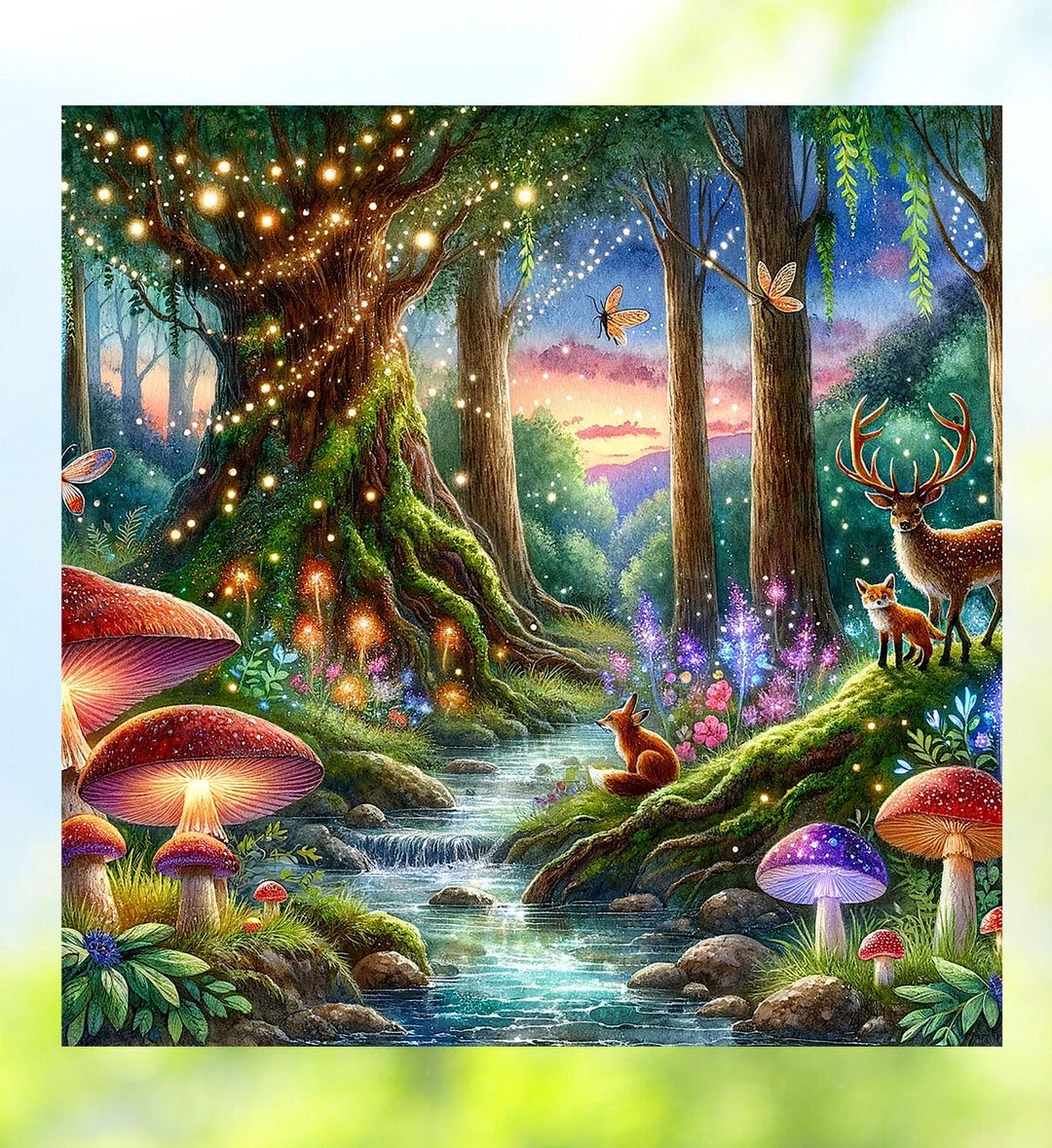 Mystical Forest & Animals Deluxe WINDOW CLING ~ 2 Designs ~ Sun-catcher ...