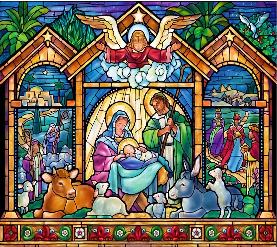 Nativity WINDOW CLING Christmas Manger Scene Baby Jesus 3 Styles ...