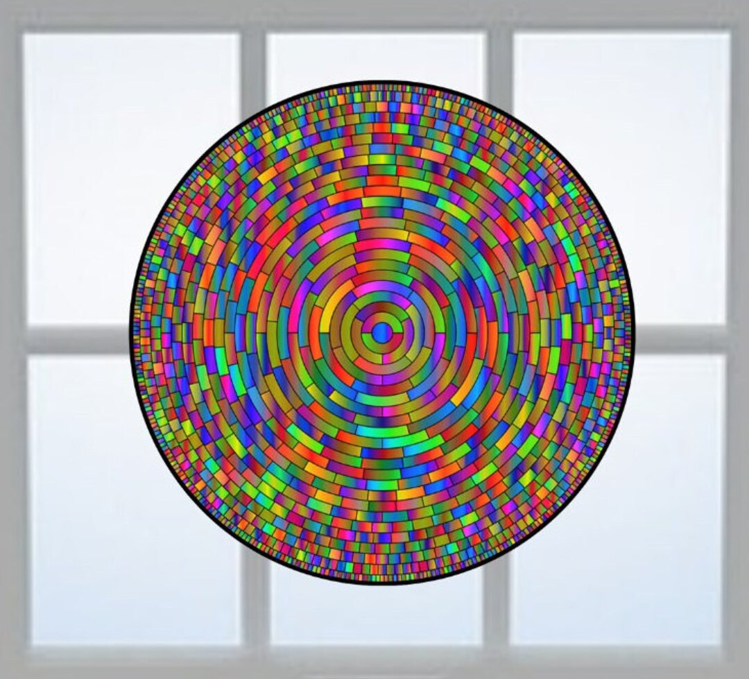 Rainbow WINDOW CLING Suncatcher Mandala Colorful Window Art Size 8 ...