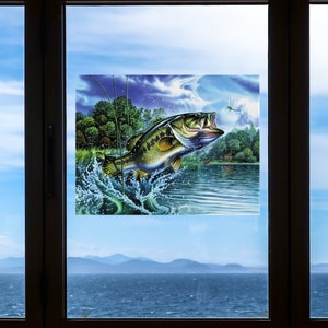 BASS Fish WINDOW CLING Fishing Lake Dragonfly - Etsy
