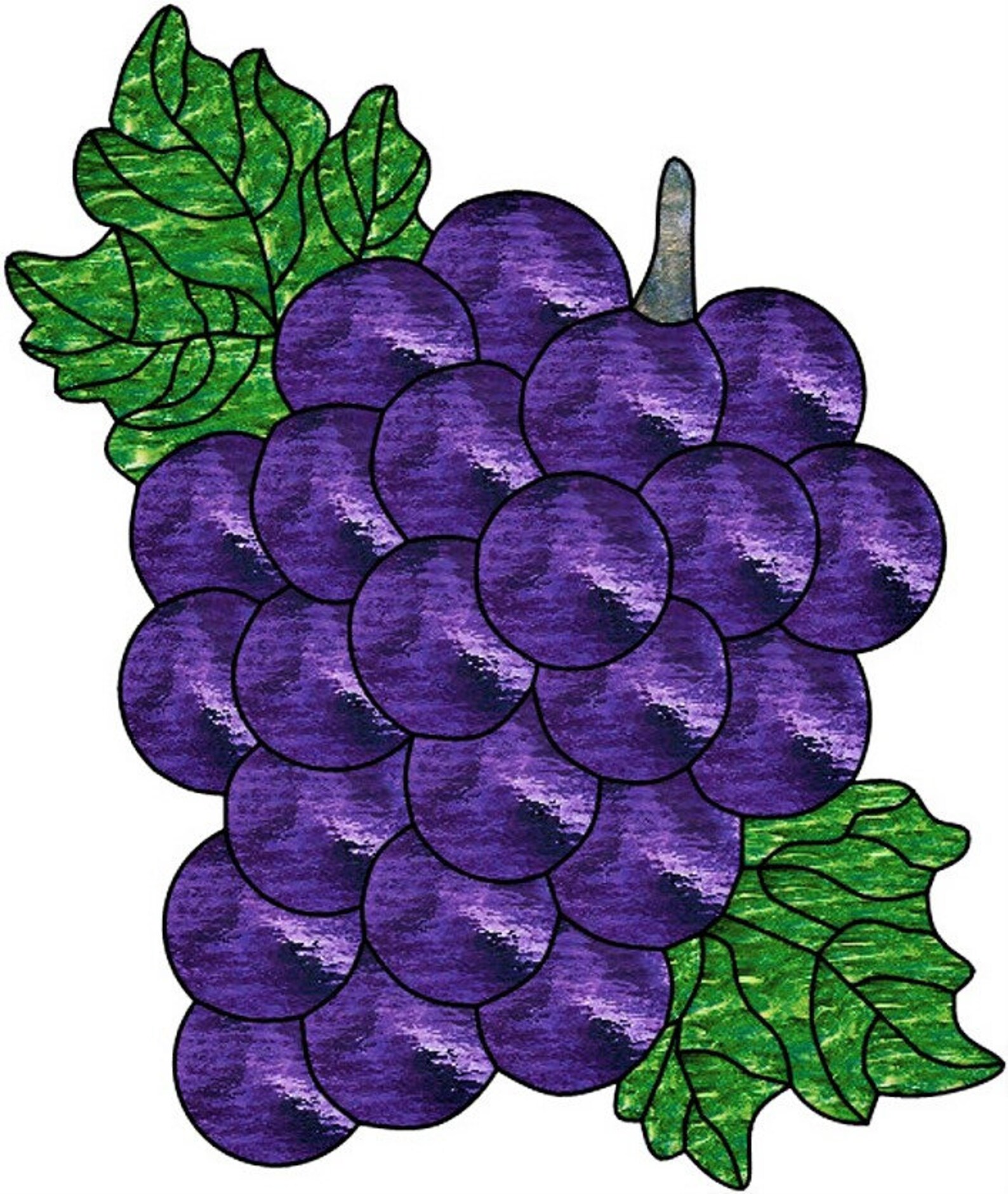 Purple Grapes WINDOW CLING Faux Stained Glass Concord - Etsy