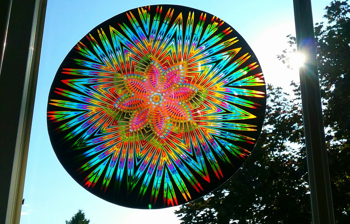 Native American Mandala WINDOW CLING Stained Glass Color - Etsy