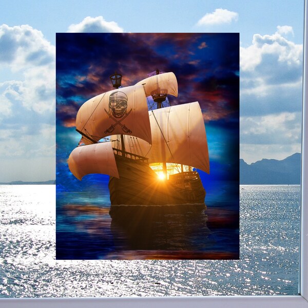 Window Picture Pirate Ship - Etsy