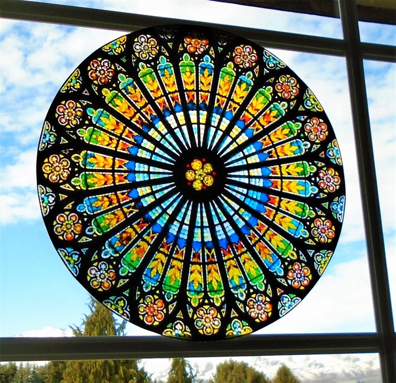 Rose Window, WINDOW CLING , Strasbourg Cathedral - Etsy